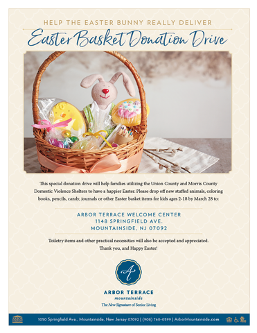 Arbor Terrace Holds Special Easter Basket Donation Drive | Mountainside, NJ News TAPinto