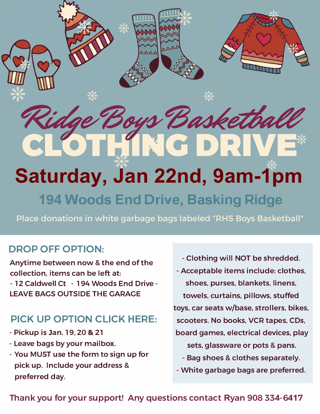 Winter Clothing Drive Flyer