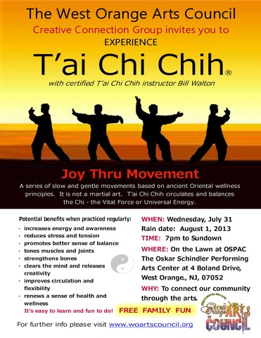 Experience Tai Chi Chih at OSPAC on July 31 - News - TAPinto