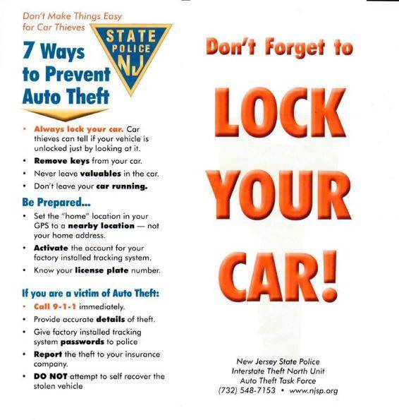 NJ State Police Offer 7 Tips to Prevent Auto Theft - Nutley NJ News ...