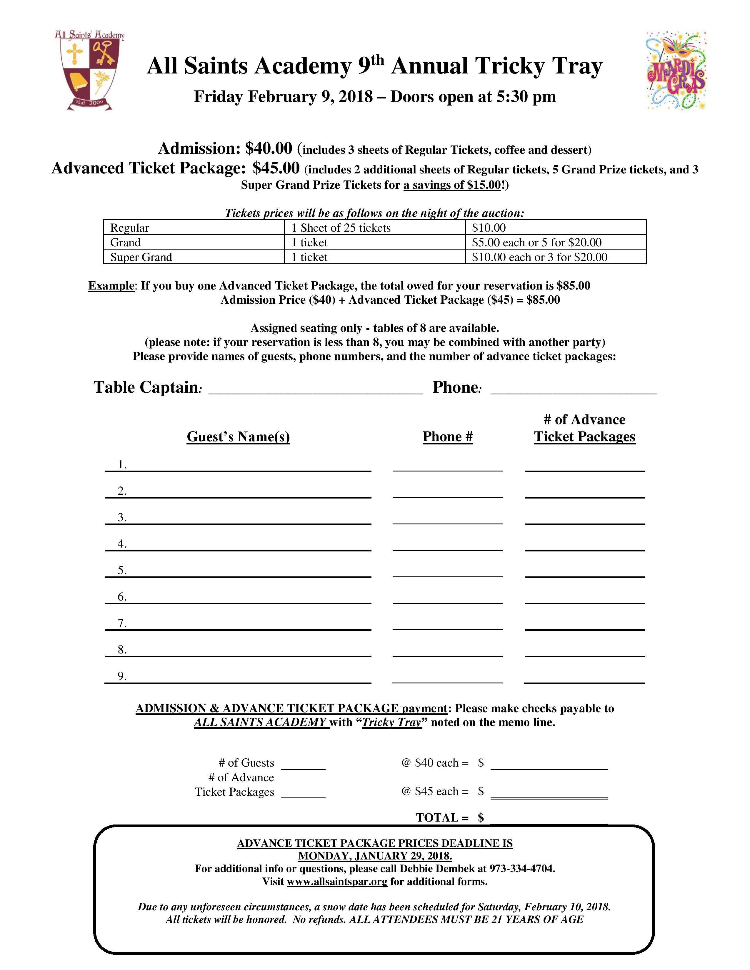 All Saints Academy Tricky Tray | TAPinto