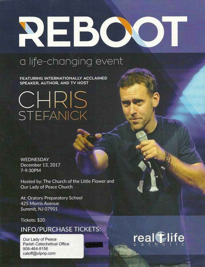 Reboot! featuring Chris Stefanick at Oratory Prep on December 13, 2017 ...