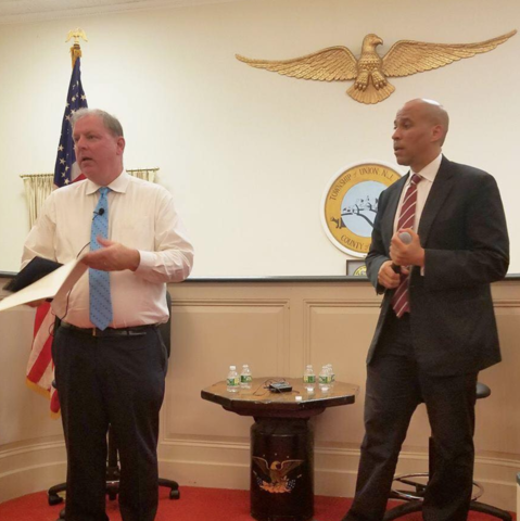 U.S. Senator Cory Booker and State Senator Joe Cryan Pack Room at Town ...