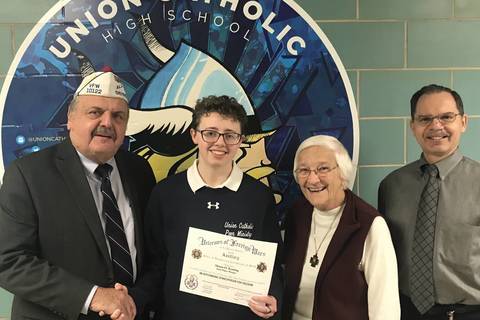Union Catholic's Shaun Keating Honored for Excellence in VFW Democracy ...