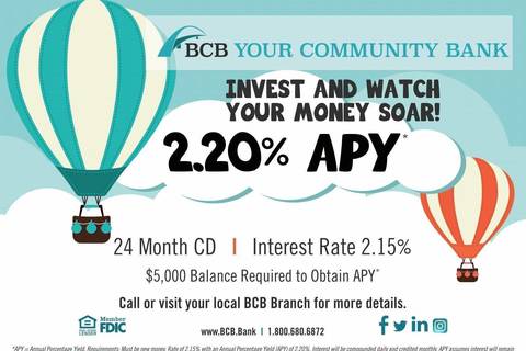 BCB: Your Community Bank - New CD Rates | SOMA, NJ News TAPinto