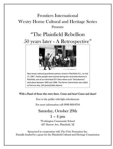 The Plainfield Rebellion Retrospective at Washington Community School ...