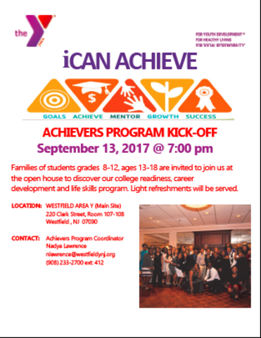 YMCA Achievers Program Open House, for Union County Teens | TAPinto