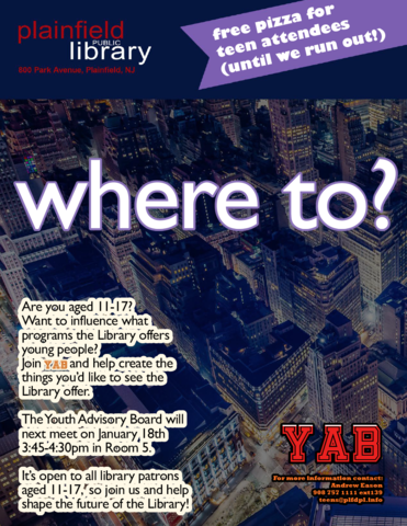 Plainfield Public Library Young Adult Programs | Plainfield, NJ News ...