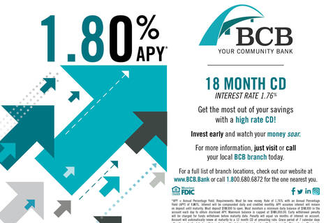 Check Out BCB Community Bank's High Rate CDs | SOMA, NJ News TAPinto