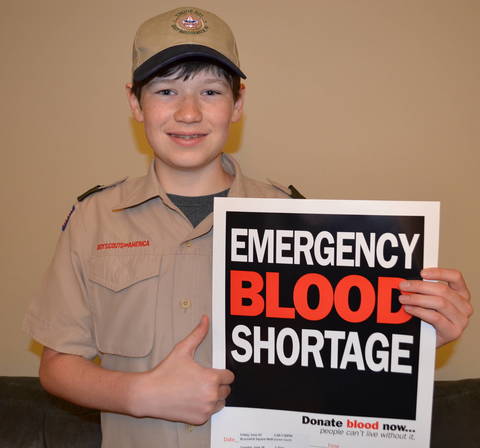 Blood Emergency: East Brunswick Scout Helps Address Crisis | TAPinto
