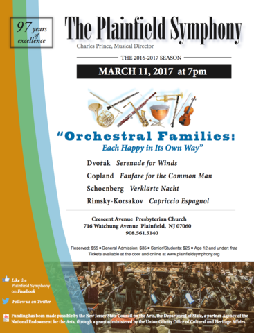 The Plainfield Symphony Presents "Orchestral Families: Each Happy in ...