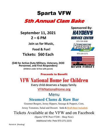 Sparta VFW 5th Annual Clambake | Sparta, NJ News TAPinto | TAPinto