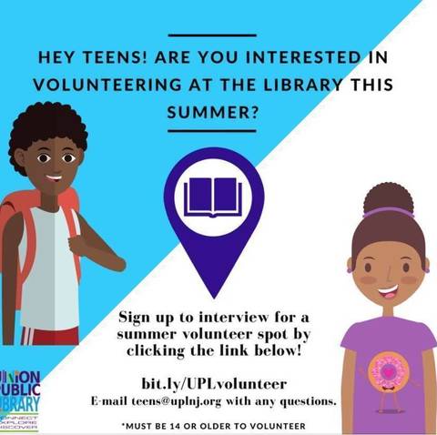 Teen Volunteer Opportunities at the Union Public Library | Union, NJ ...