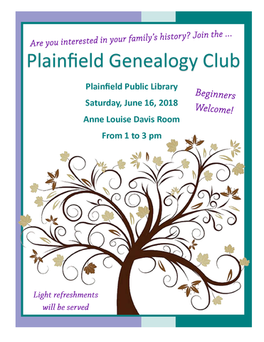 Plainfield Genealogy Club Meet & Greet | TAPinto